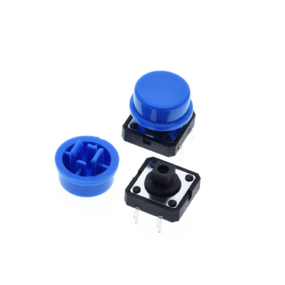 12x12x7.3mm Momentary Tact Tactile Push Button with Blue Cap - Oku ...